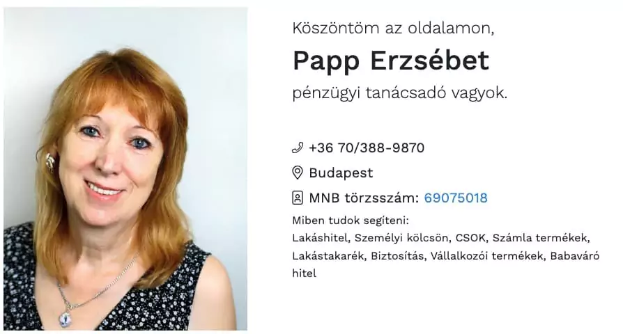 Papp Erzsébet - oldala | bankradar.hu